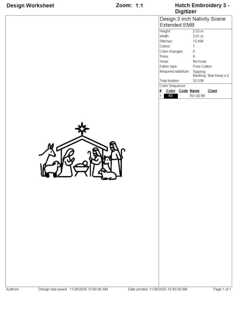 Nativity Scene Outline Embroidery Design | Machine Embroidery Download | 6 Sizes - Etsy UK
