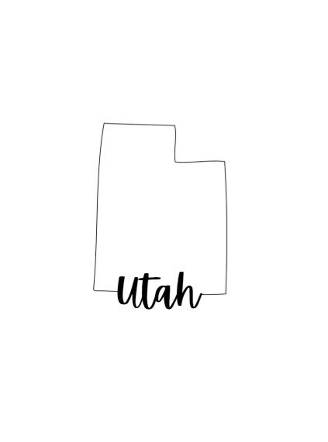 State Name | Utah Outline| Machine Embroidery File Download | Script ...