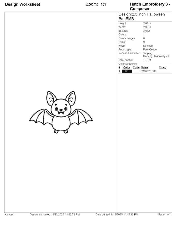 Halloween Bat Machine Embroidery Design: Instant Download - Etsy