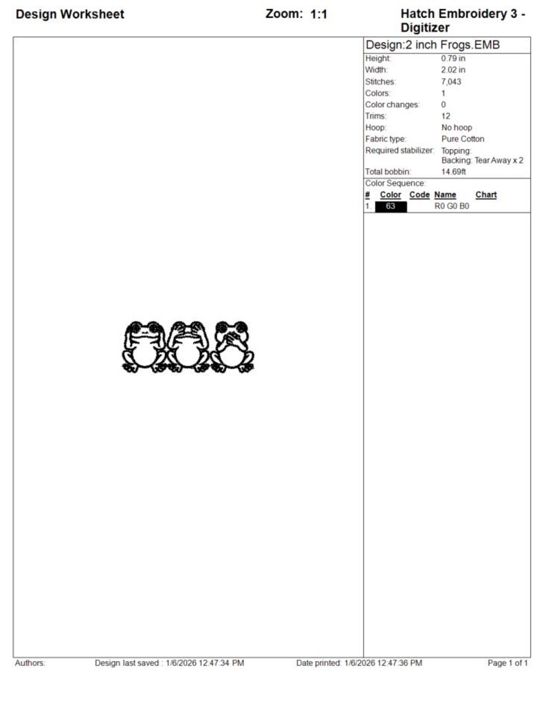 Frog Outline Machine Embroidery File Download | Hear No Evil, See No ...