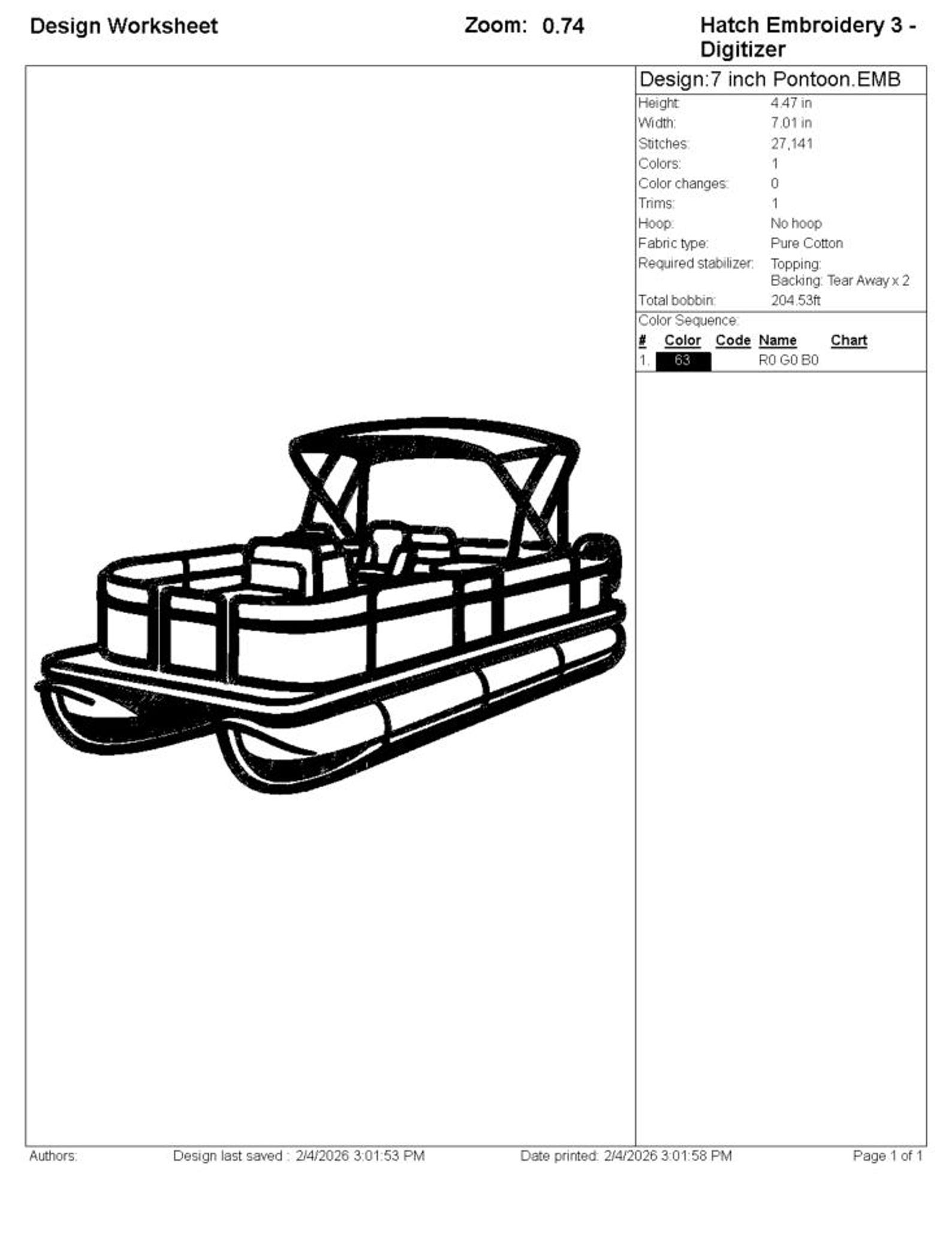 Pontoon Outline Machine Embroidery Design | 9 Sizes - Etsy