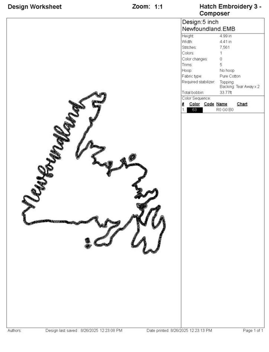 Newfoundland Outline | Canada Machine Embroidery File Download | Script ...