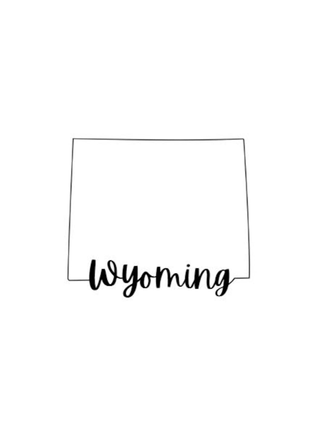 State Name | Wyoming Outline| Machine Embroidery File Download | Script ...