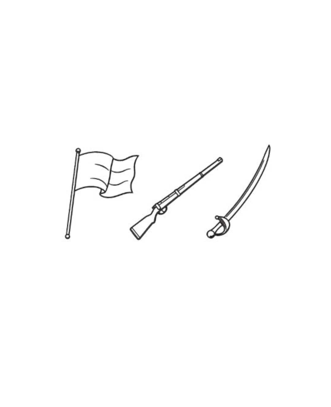 Color Guard Equipment Outline Machine Embroidery Designs | 3 Separate ...