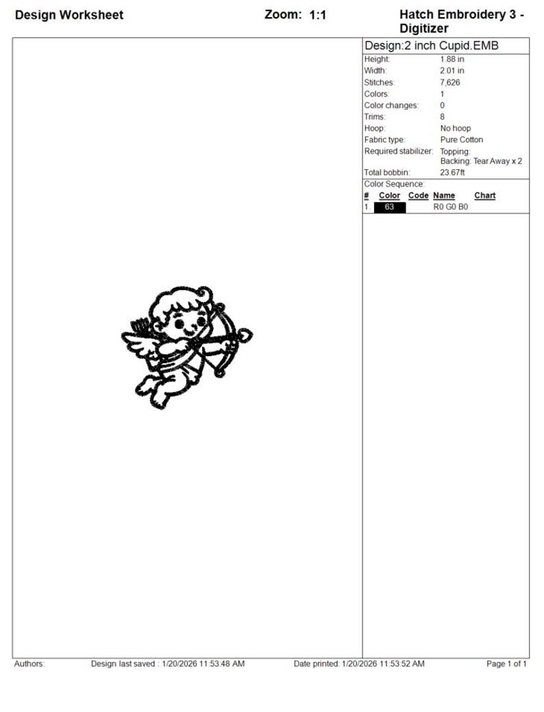 Cupid Outline Machine Embroidery File Download | 9 Sizes - Etsy