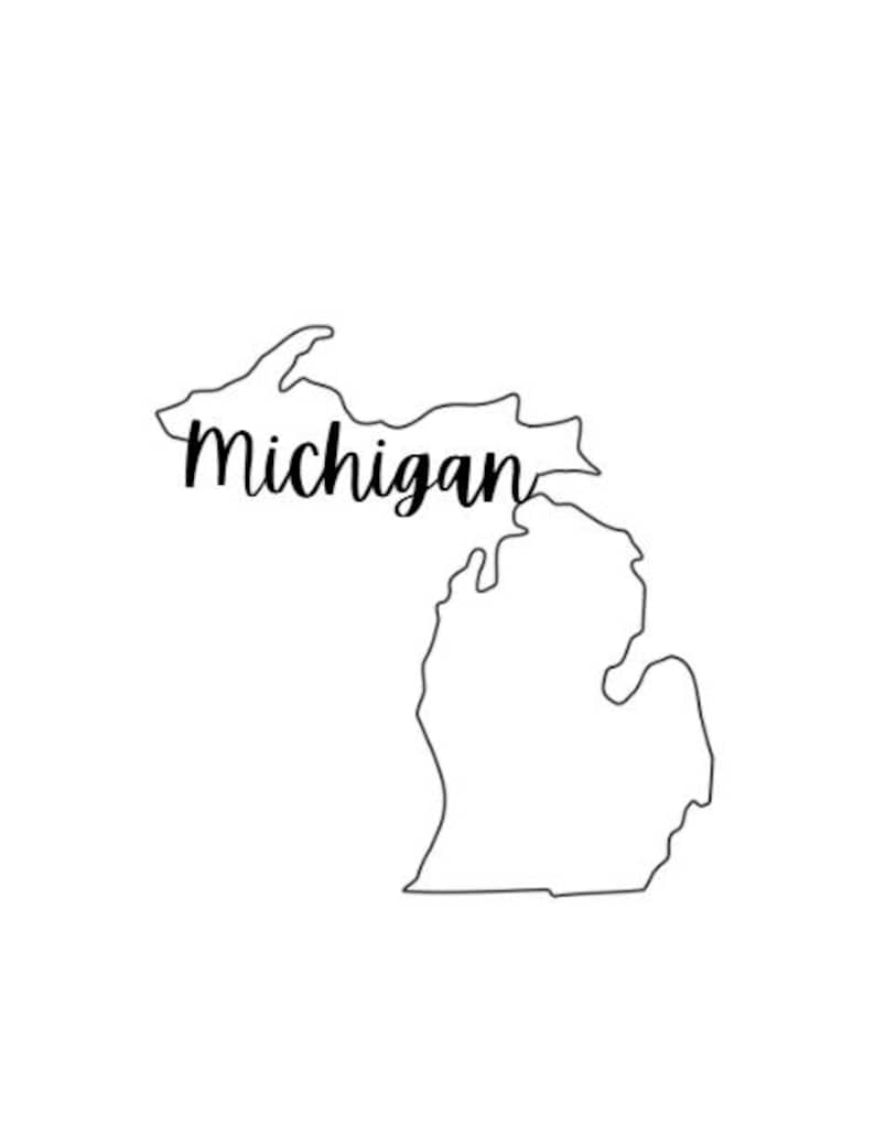 State Name | Michigan Outline| Machine Embroidery File Download ...