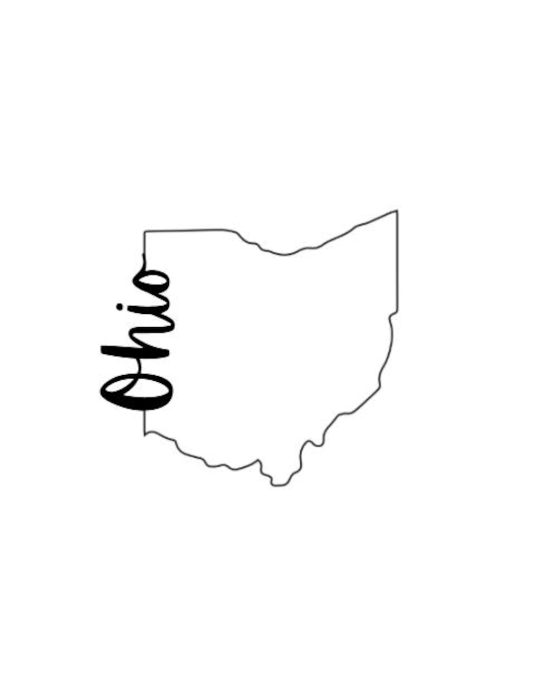 State Name | Ohio Outline| Machine Embroidery File Download | Script ...
