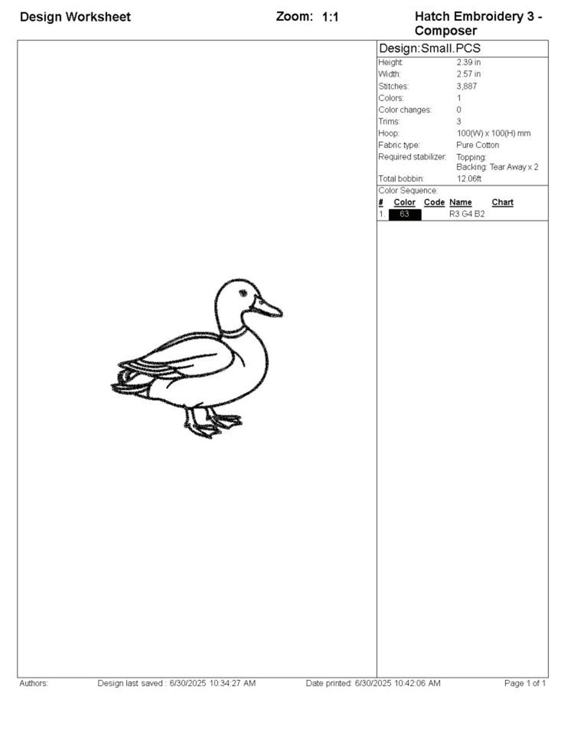 Duck Outline | Machine Embroidery File Download | Mallard - Etsy