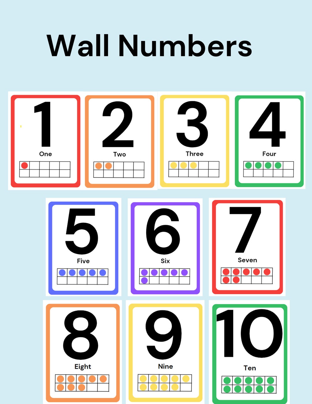 Printable Numbers 1 - 10 | Teacher Wall Decor | Daycare Learning | 1-10 ...
