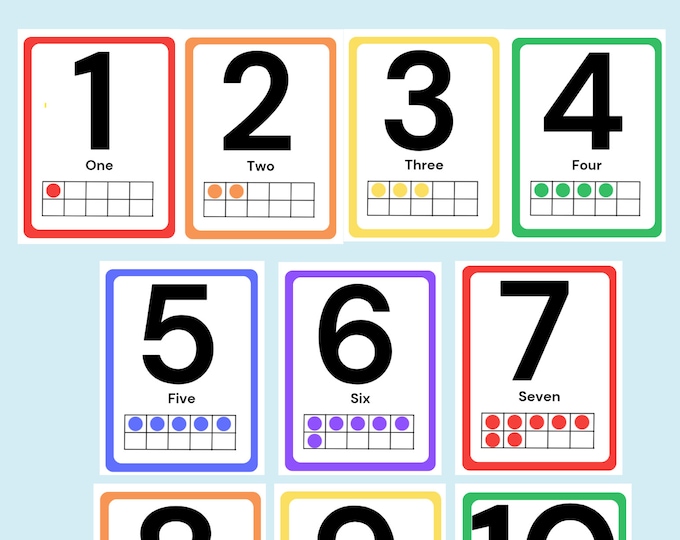 Numbers 1-10 Printable Flashcards| Instant Download| Numbers| Classroom ...