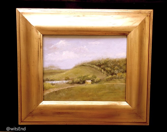 Backroads Landscape Painting Original Ooak Art Vintage Frame - Etsy