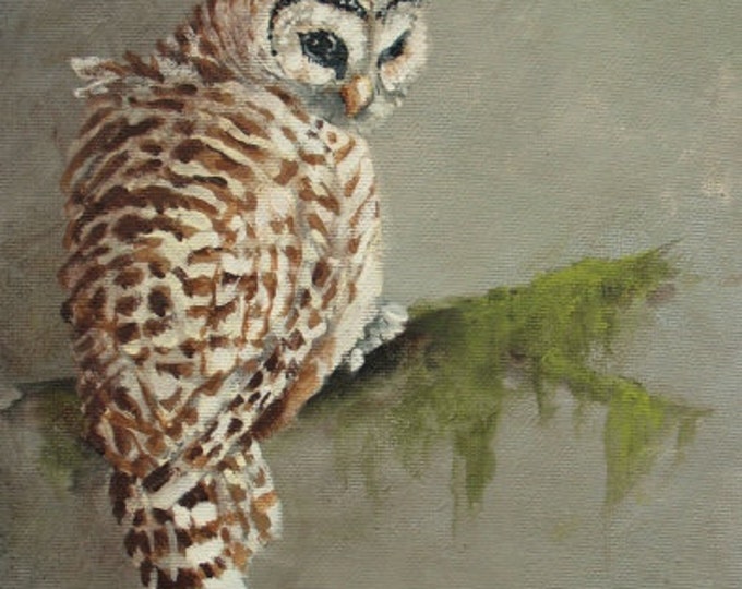 Bird Owl Painting Original Ooak FREE Usa Shipping TREASURY - Etsy