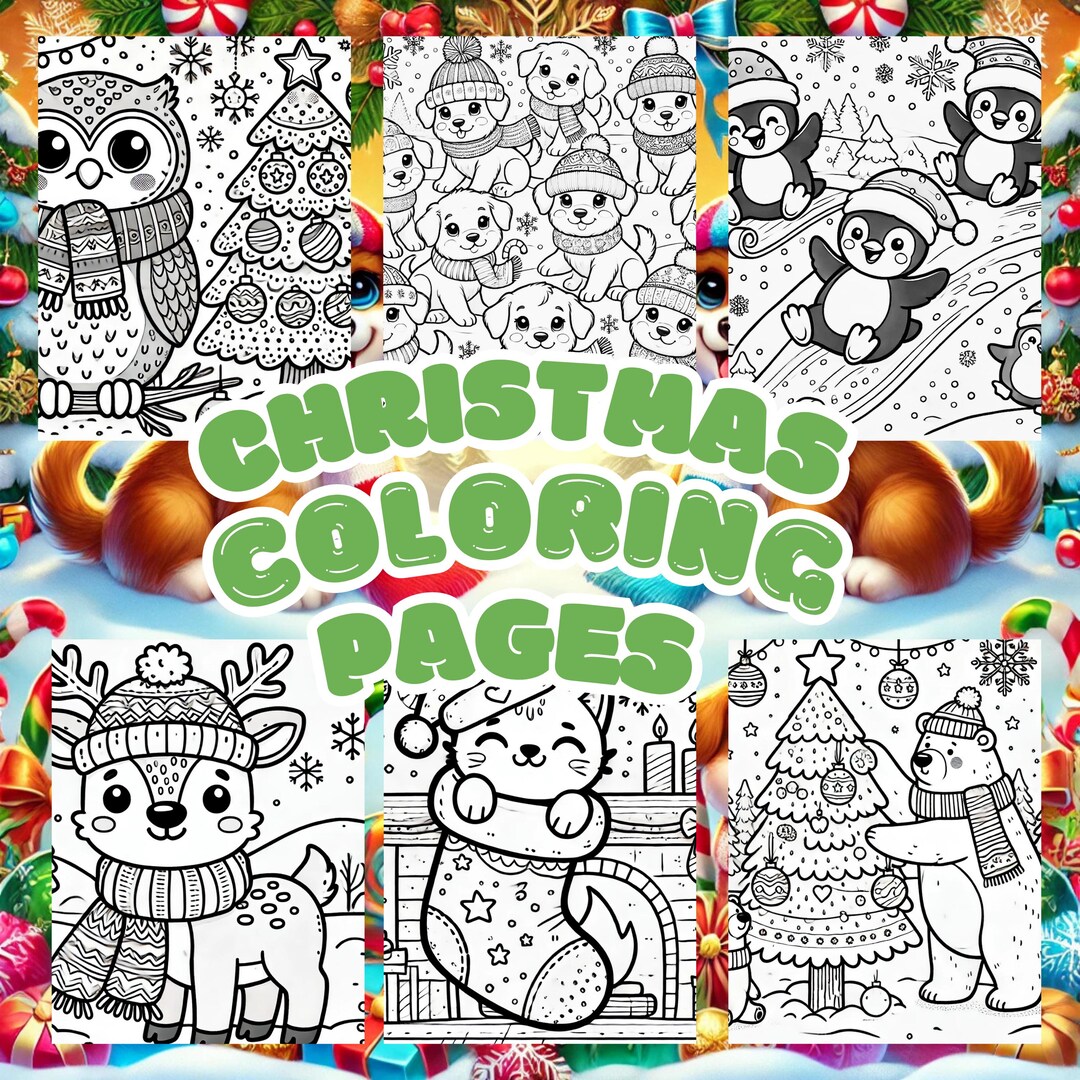Cute Christmas Animals Festive Coloring Fun for Kids - Etsy