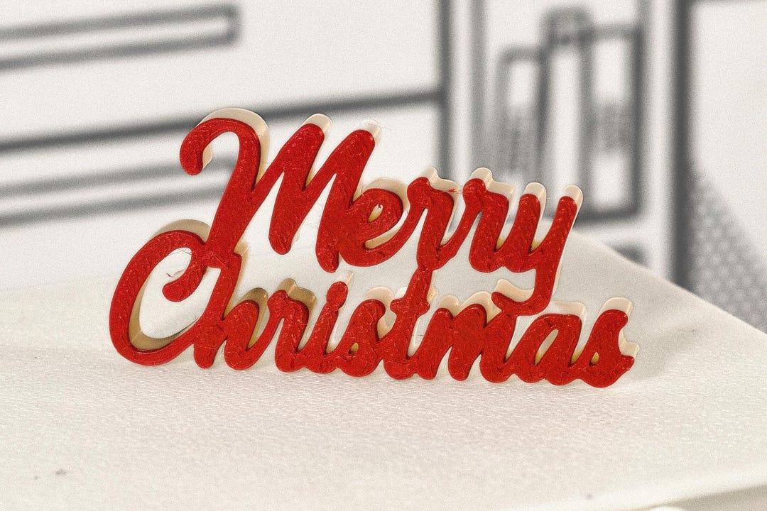 3D Printed Miniature merry Christmas Sign for Dollhouse or Mini Verse ...