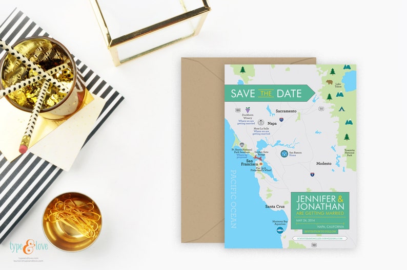 Save the Date Map Custom Illustrated Itinerary Wedding | Etsy