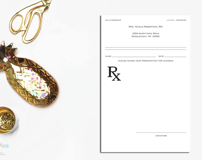 Rx Custom Prescription Notepad Personalized Doctor Medication Memo Pad ...