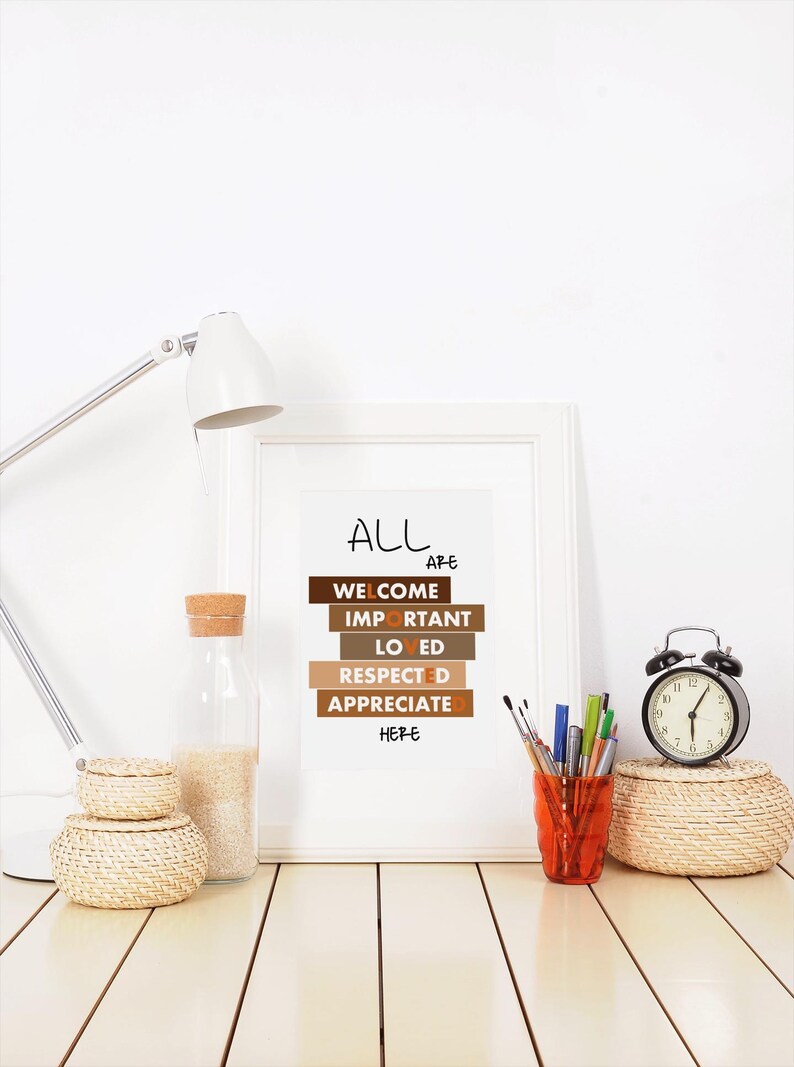 Diversity Inclusion Classroom Decor All Are Welcome Inspirational Wall ...
