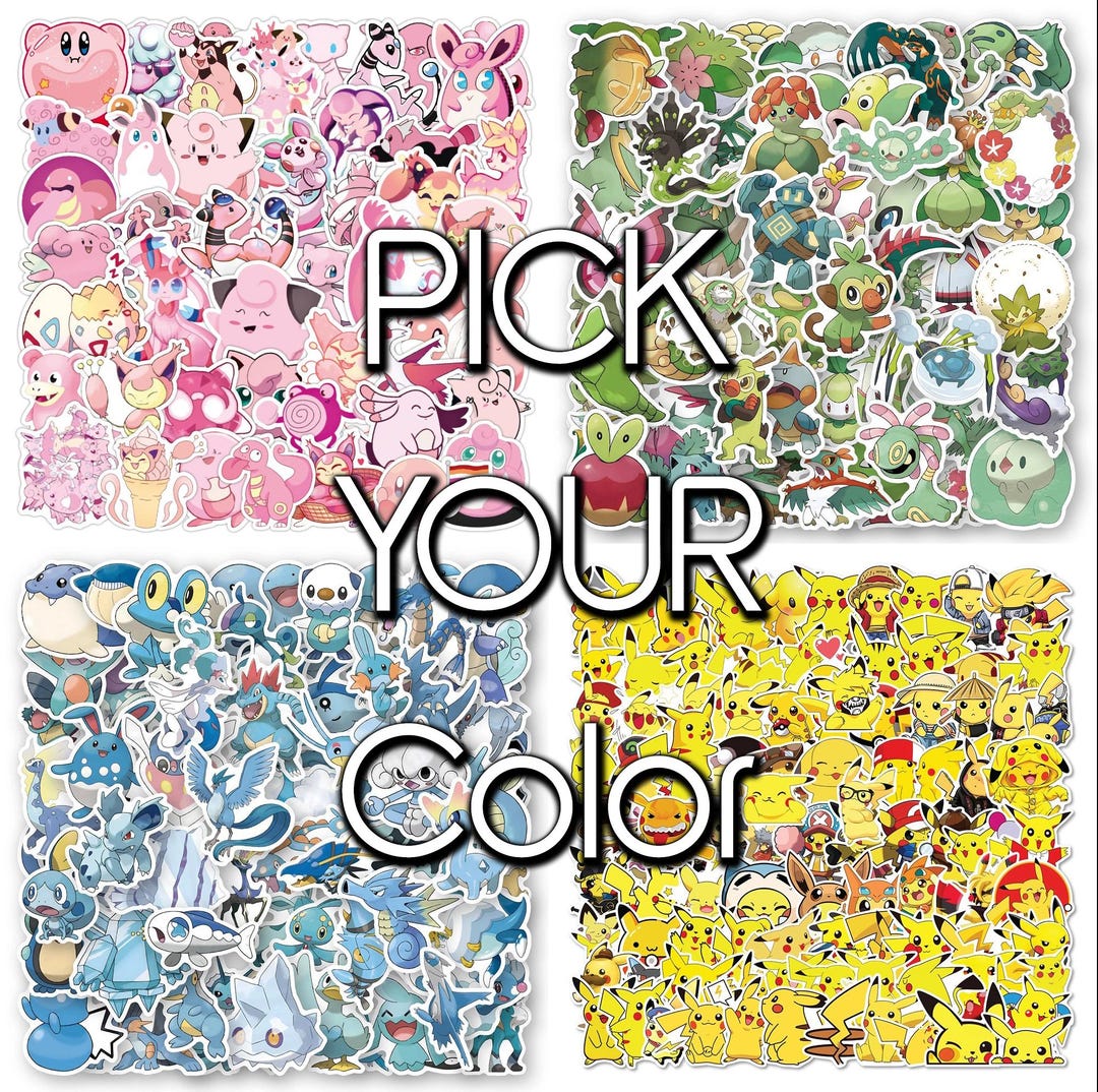 Pokemon Stickers Set Color Variants Cute Pokemon Sticker Pack for ...