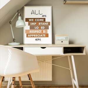 Diversity Inclusion Classroom Decor All Are Welcome Inspirational Wall ...