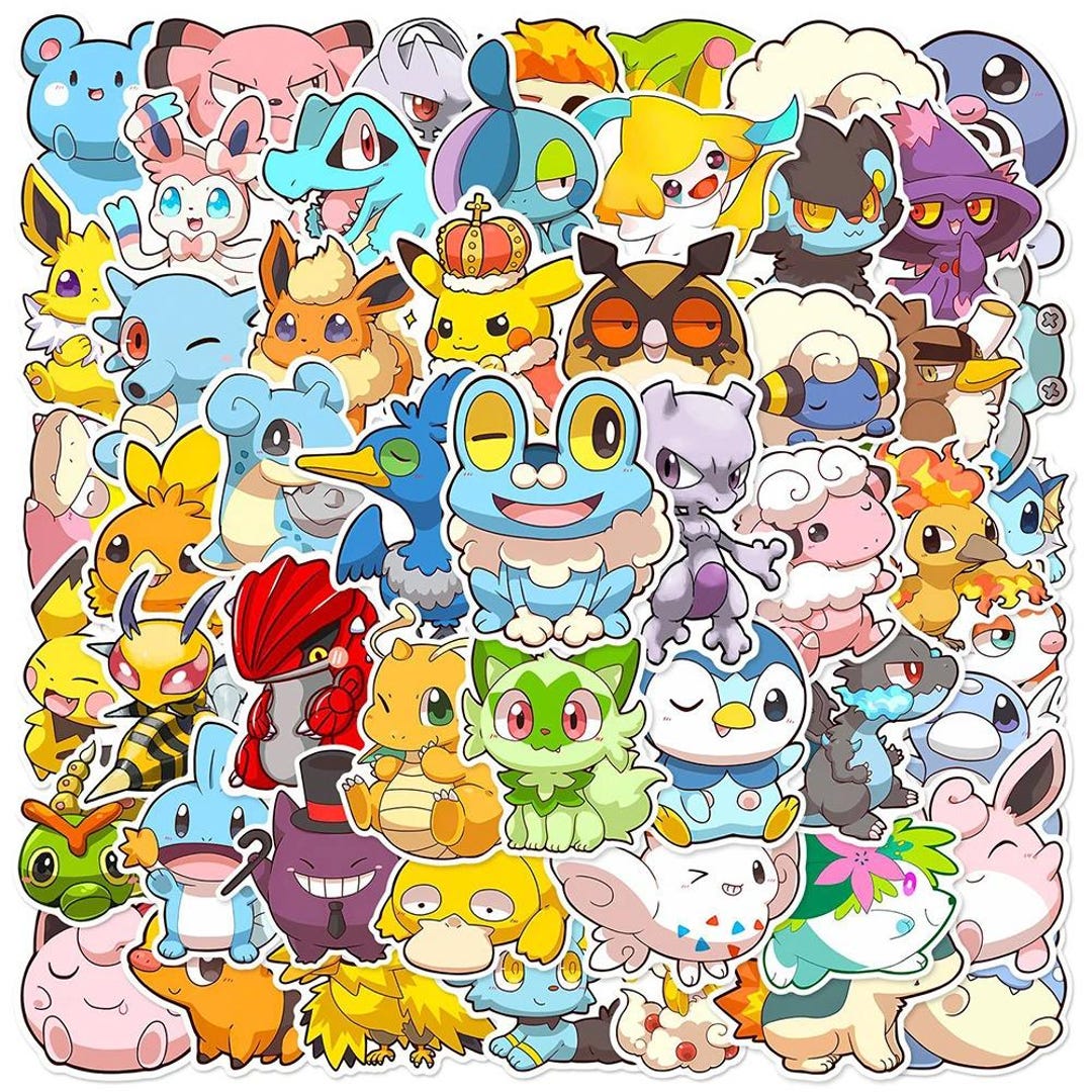Pokemon Stickers Set Cute Pokemon Sticker Pack Color Variants for ...