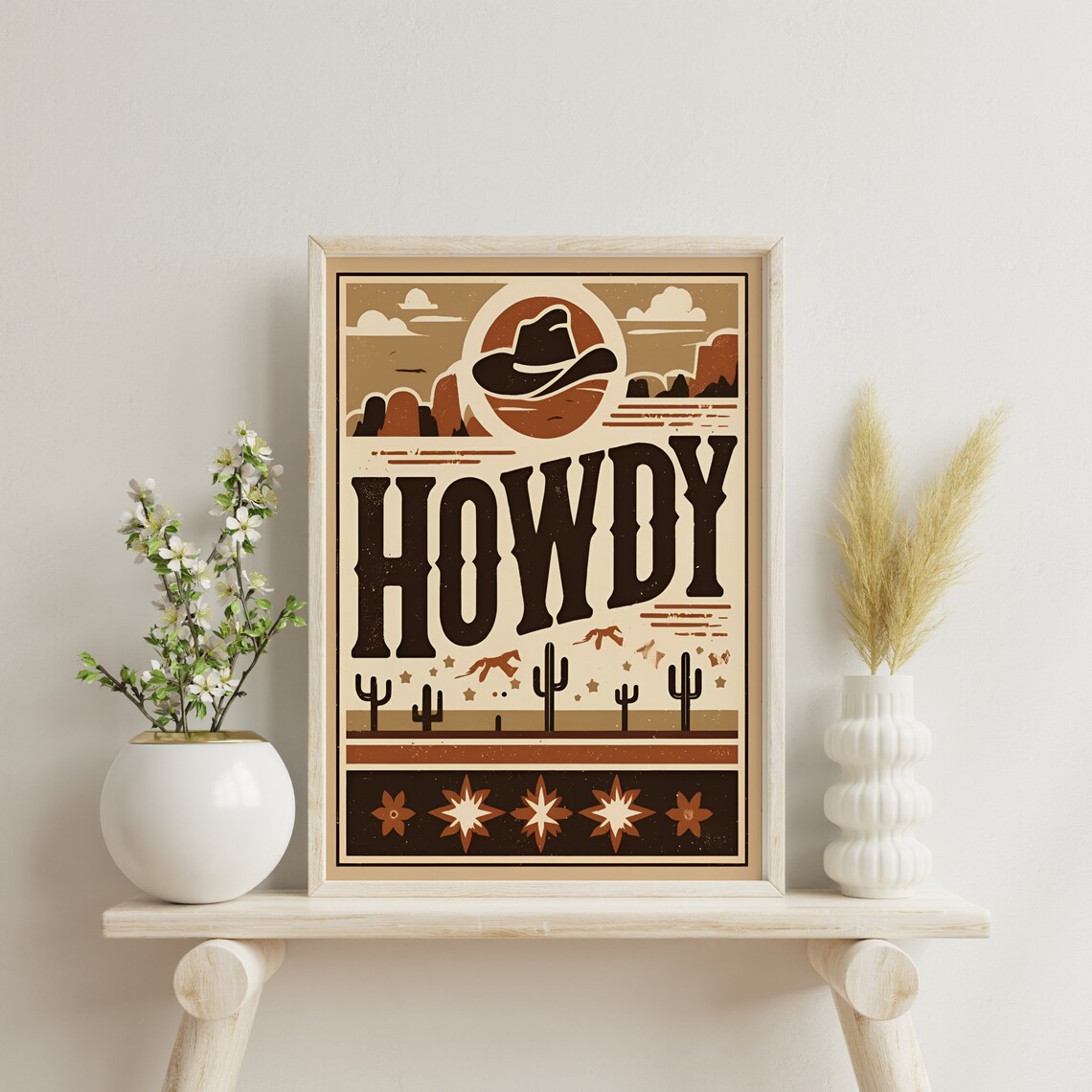 Howdy Typography Art Print, Western Decor, Southwestern Wall Art - Etsy