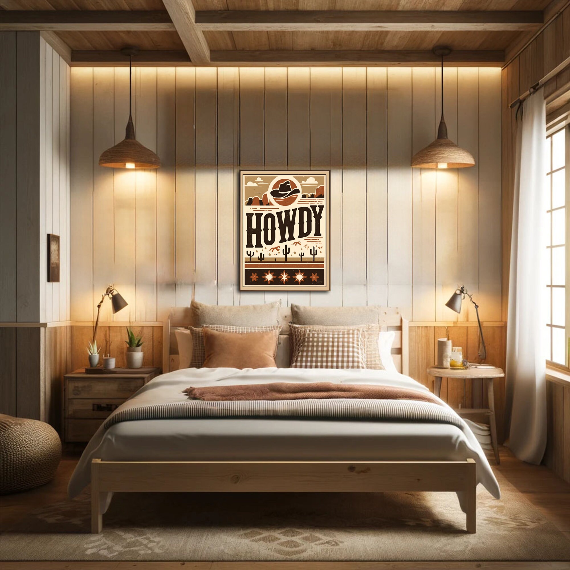 Howdy Typography Art Print, Western Decor, Southwestern Wall Art - Etsy