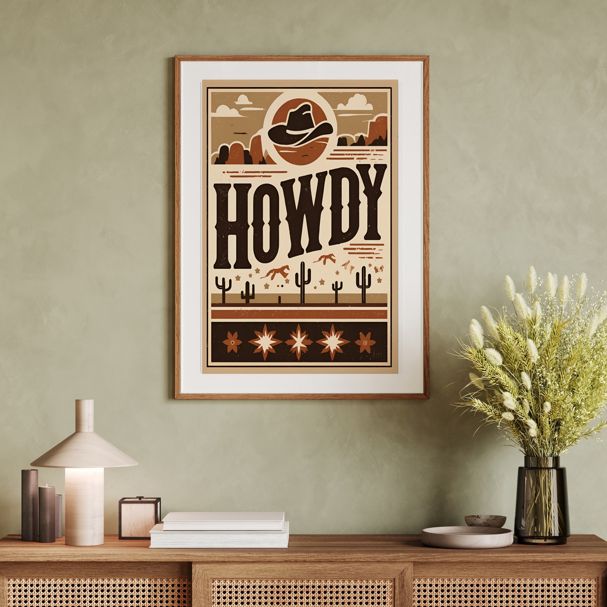 Howdy Typography Art Print, Western Decor, Southwestern Wall Art - Etsy