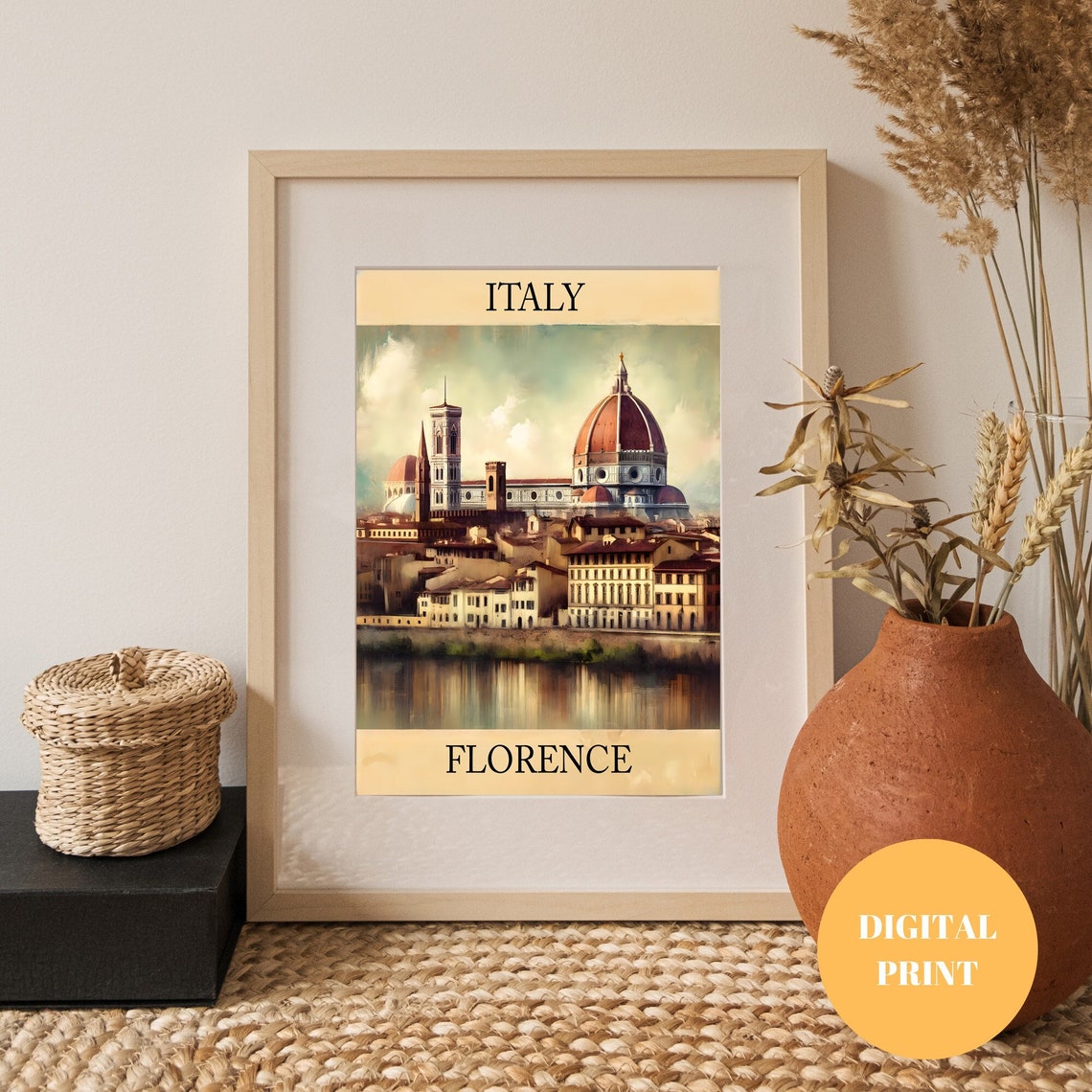 Vintage Florence Italy Travel Poster - Duomo Cathedral Art Print - Etsy