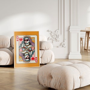 Pop Art Queen of Hearts Poster, Lucky You Wall Art, Dopamine Wall Decor ...