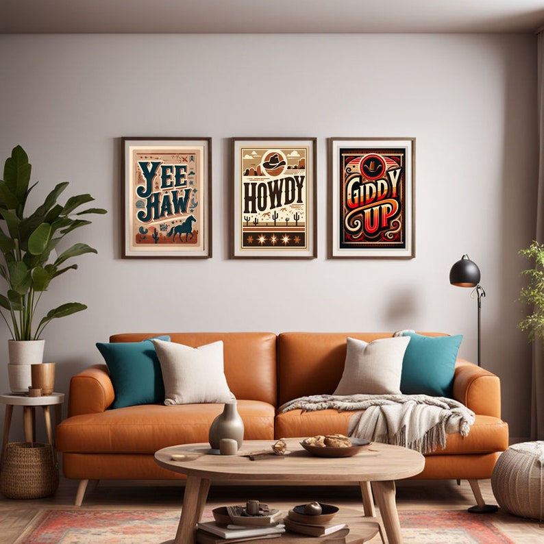 Howdy Typography Art Print, Western Decor, Southwestern Wall Art - Etsy