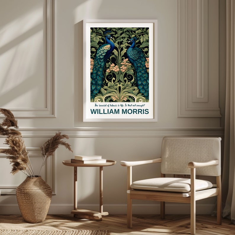 Vintage William Morris Peacock Print, Floral Art Poster, Classic ...