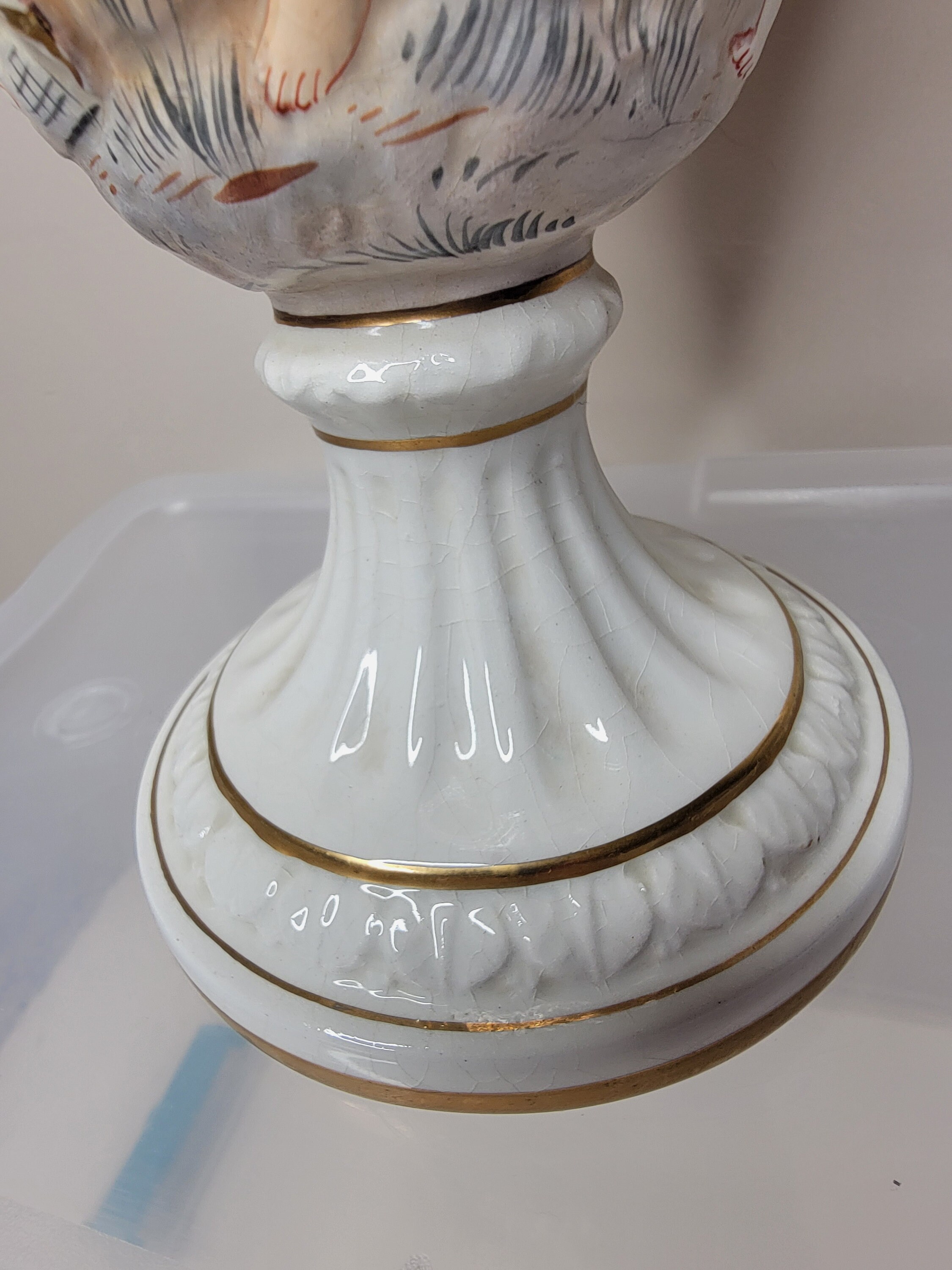 GB R. Capodimonte Ewer Gold Trim Italy Roman High Relief Ardalt 5600 ...