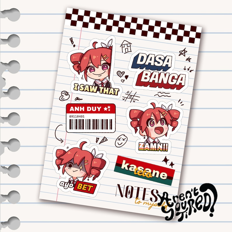 Kasane Teto/重音テト Merchandise Set keychain, Standee, Sticker Sheet - Etsy