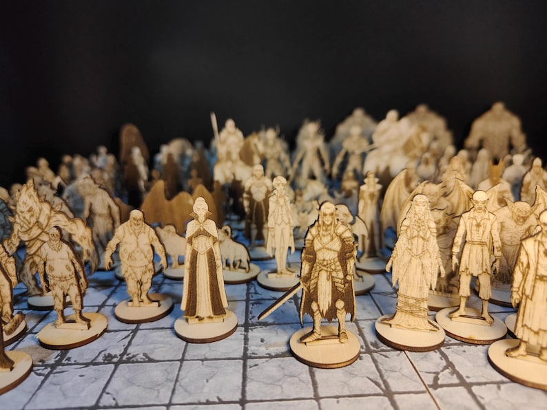 Curse of Strahd Cutout Minis Dnd Laser Cut Wooden Miniatures Tabletop ...