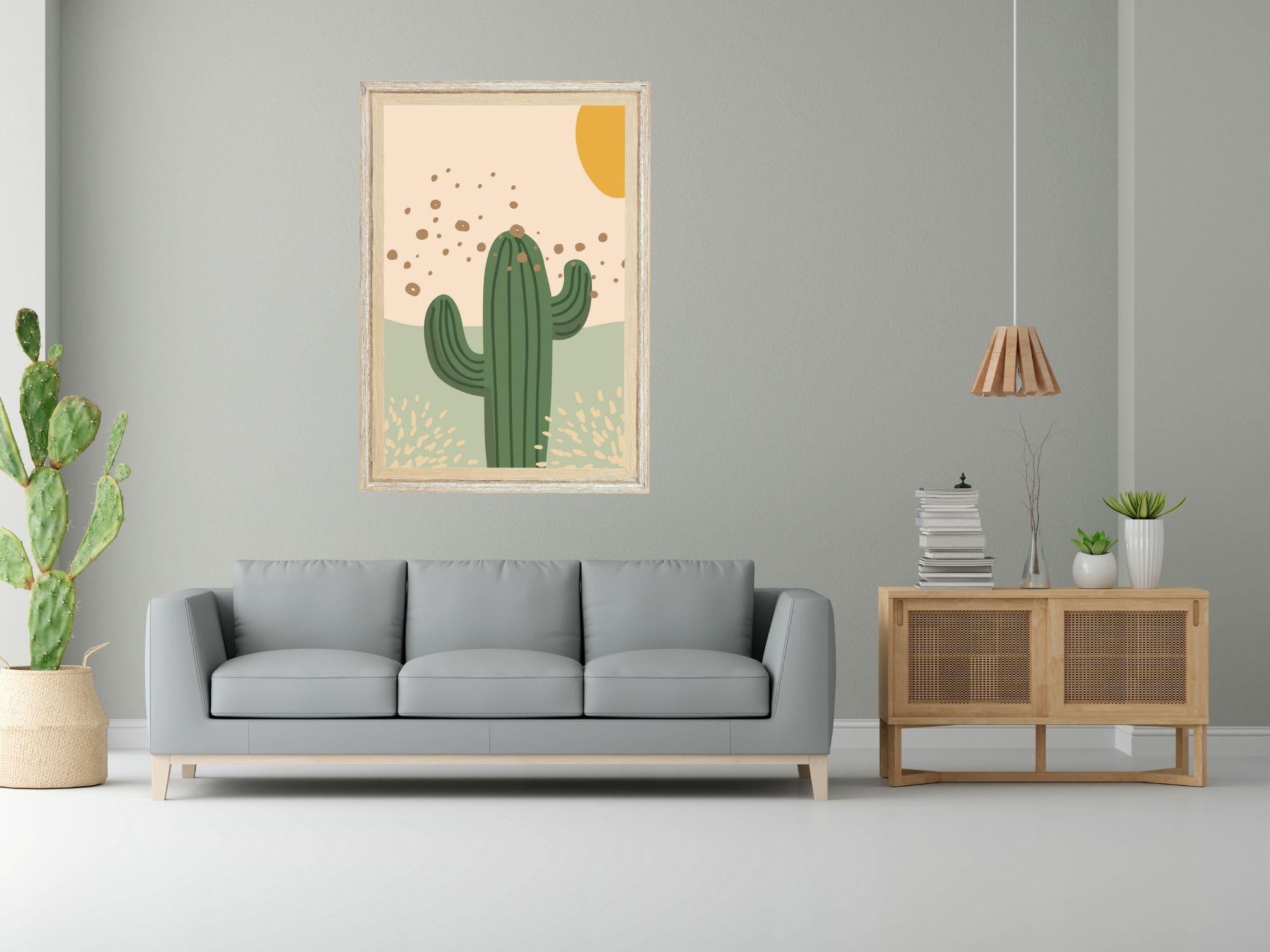 Desert Cactus Art Minimalist Digital Wall Print - Etsy