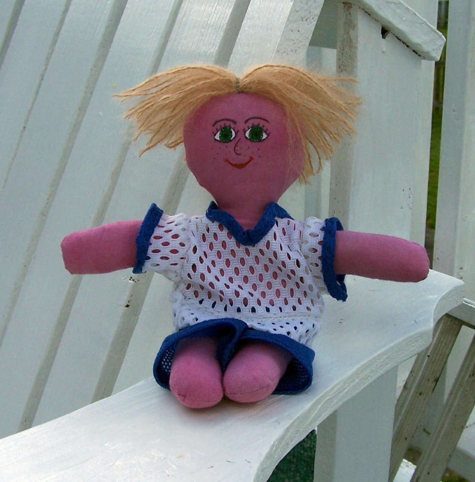 Colorful Boy Rag Doll With Blond Hair and Green Eyes | Etsy