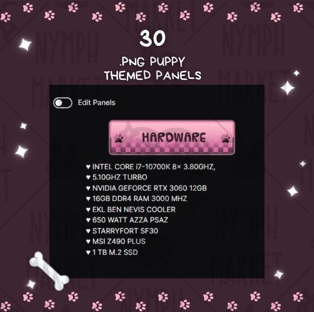 Streamer Puppy Girl [30 Tiny Panels] - Etsy