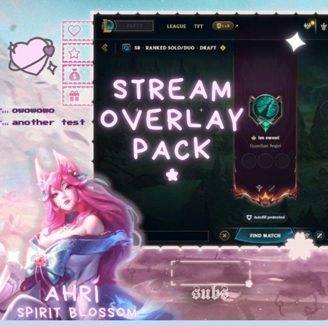 Ahri Spirit Blossom [league of Legends Stream Overlay Pack] - Etsy