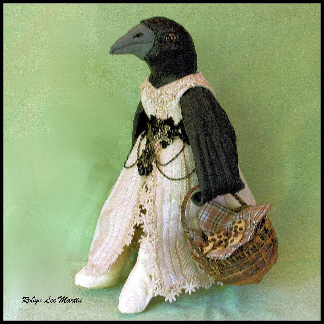 Fabric OOAK Bird, Crow, Raven Stump Doll - Etsy