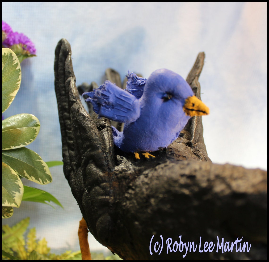 Soft Sculpture Papier Mache Clay Crow and Barry Bluebird - Etsy