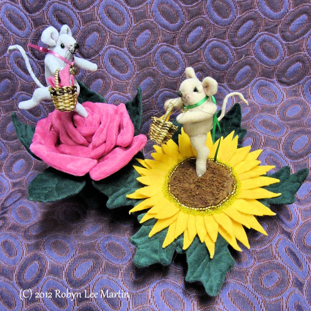 Pin Cushion Pattern, Primitive Mouse, Rose, Sunflower,flower Pattern - Etsy