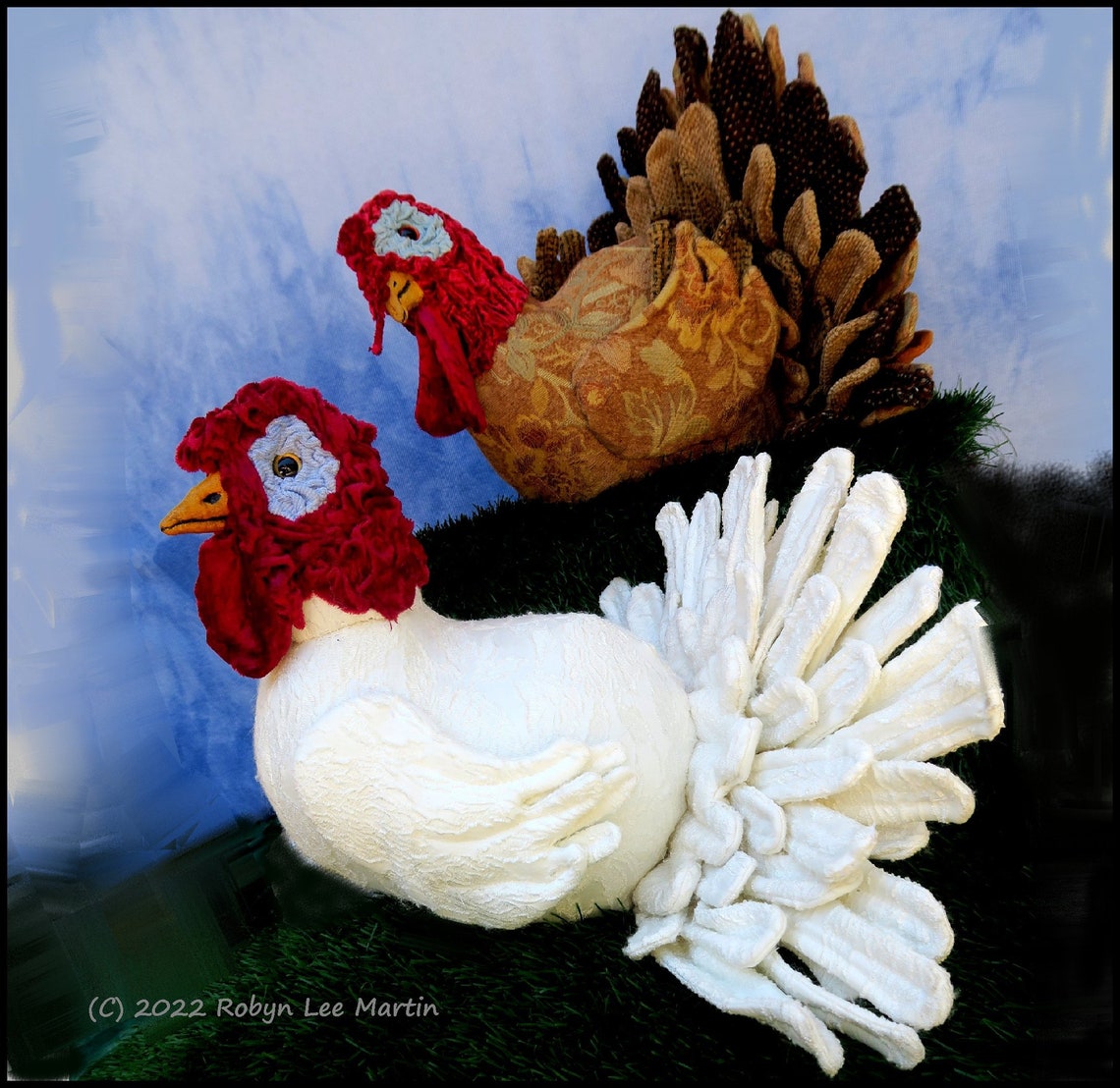 Primitive Turkey Pattern, Large Soft Sculpture Bird,fall Decoration - Etsy