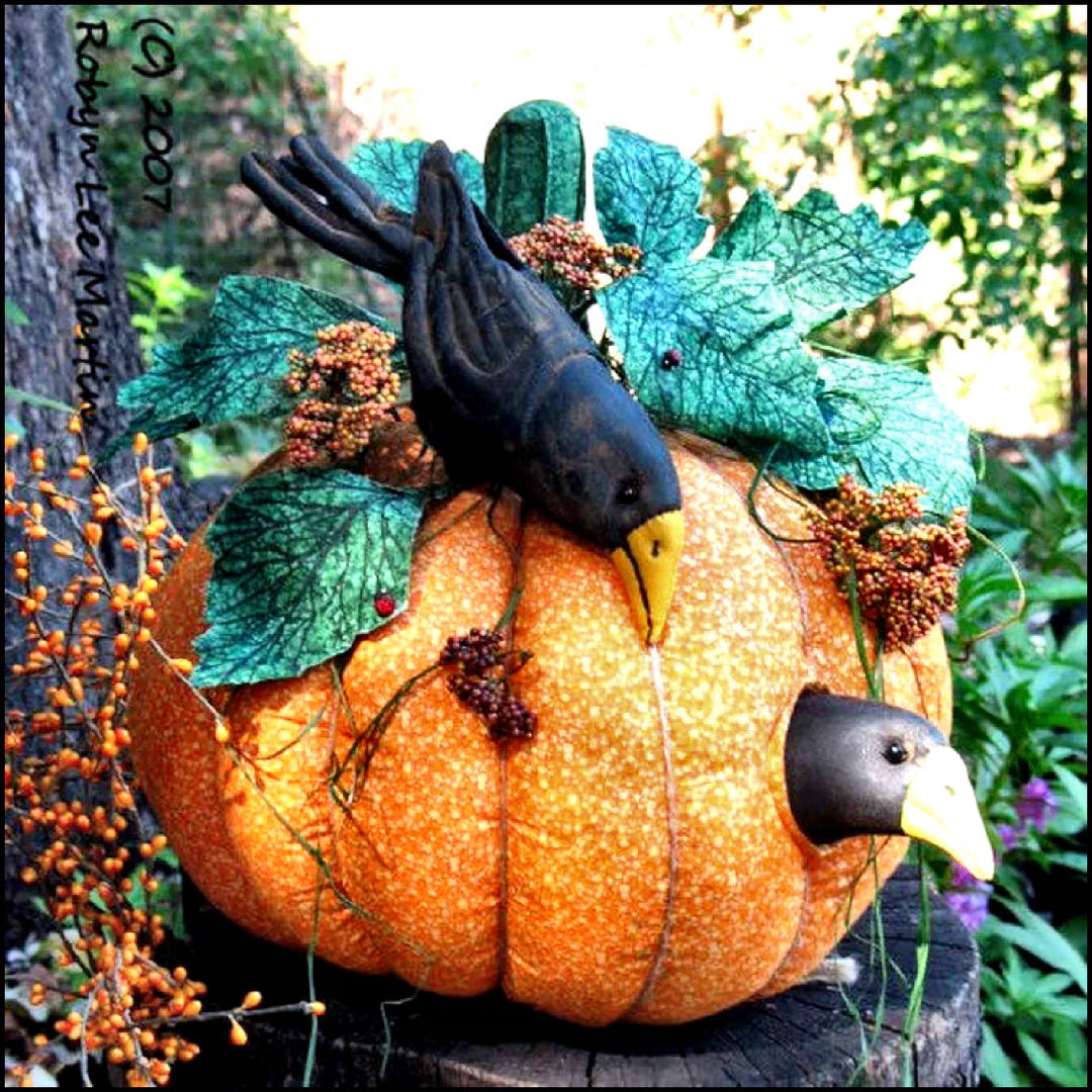 Primitive Fabric Pumpkin With Crows Sewing Pattern (digital Download ...