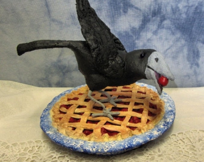 Primitive Crow, Paper Mache, Cherry Pie, Primitive Soft Sculpture - Etsy