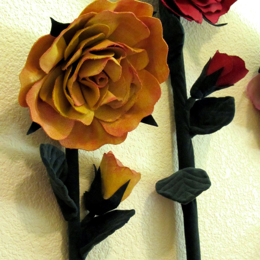 Flower Pattern Primitive Flowers Rose Wall Hanging Large - Etsy