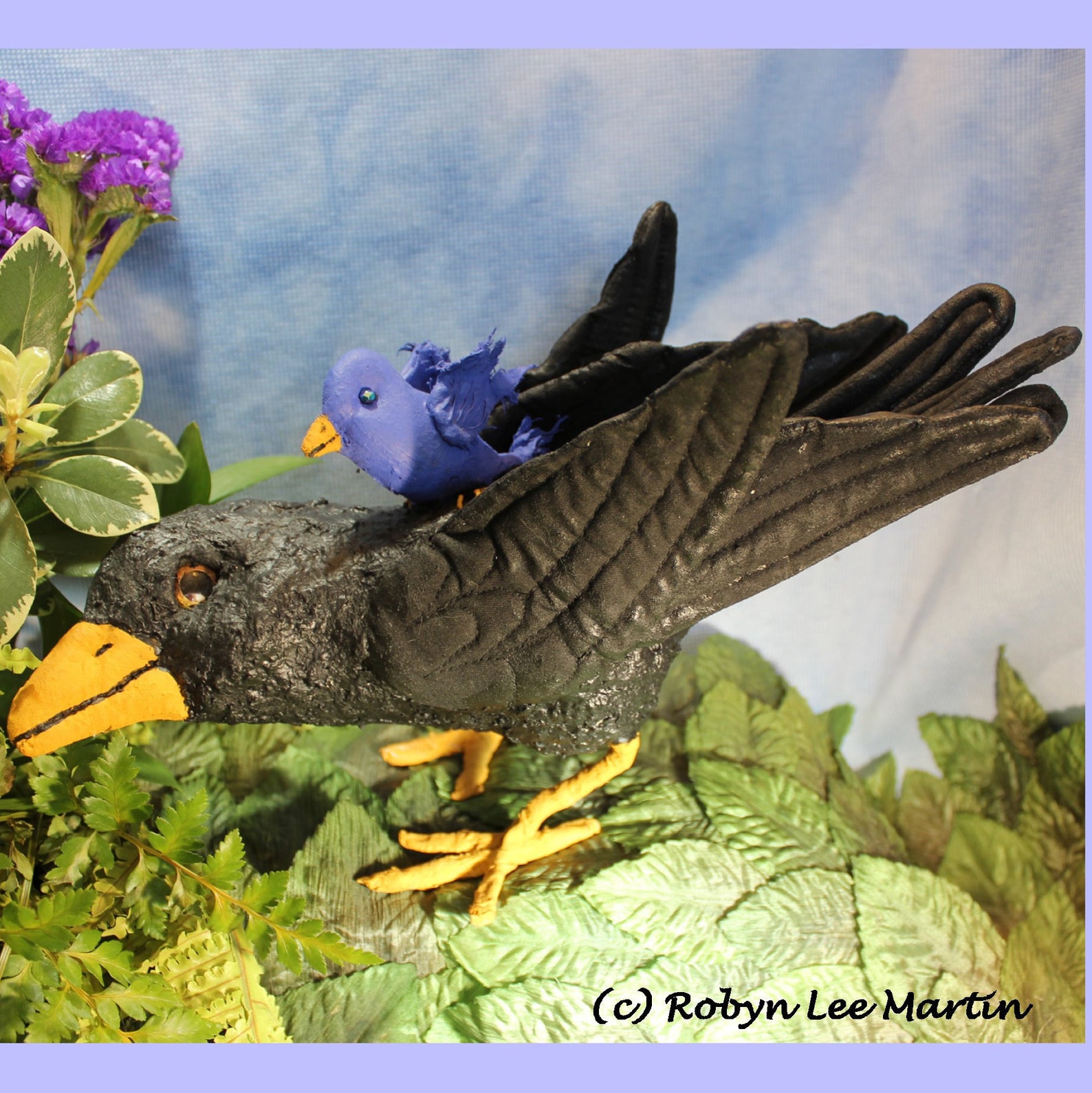 Soft Sculpture Papier Mache Clay Crow and Barry Bluebird - Etsy