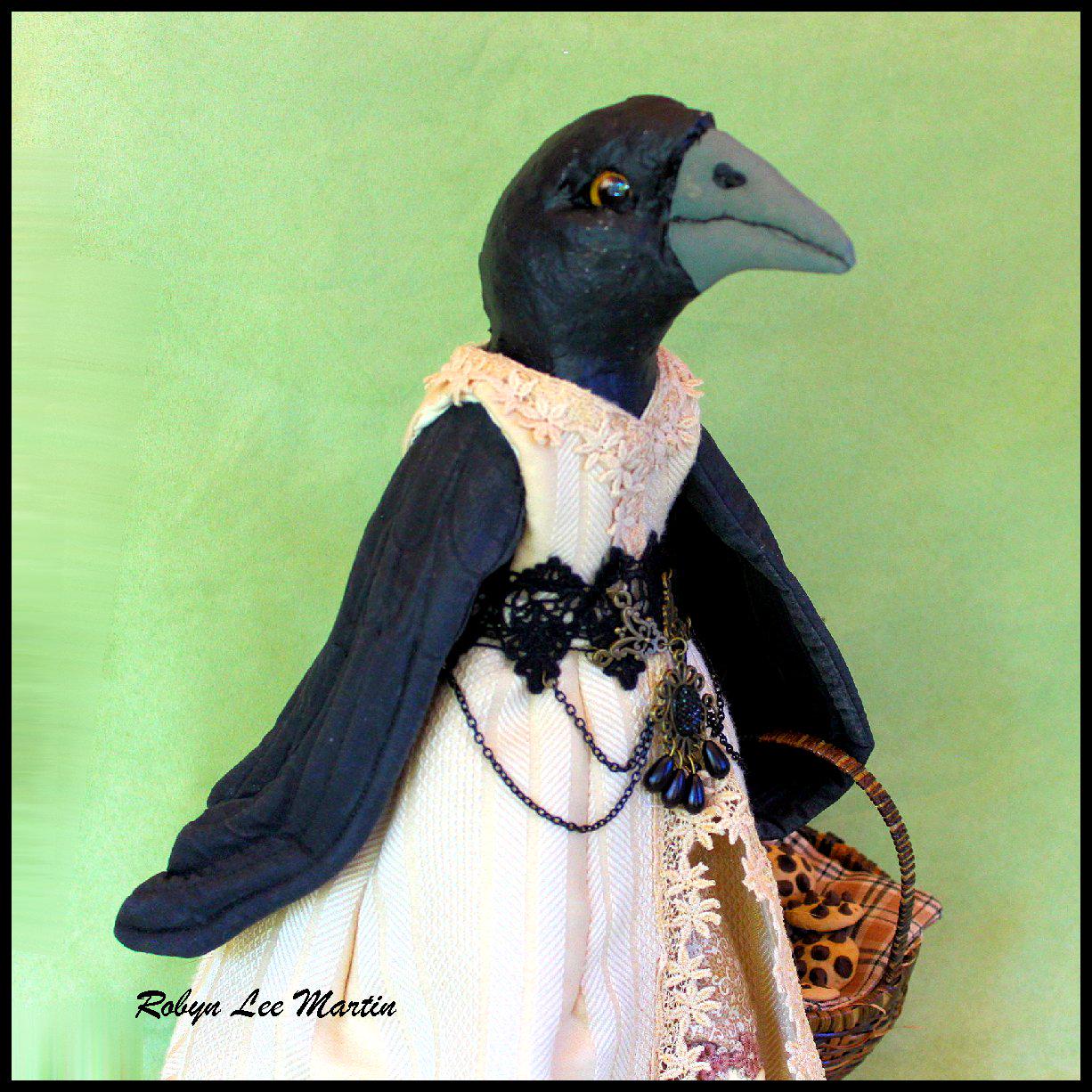 Fabric OOAK Bird, Crow, Raven Stump Doll - Etsy