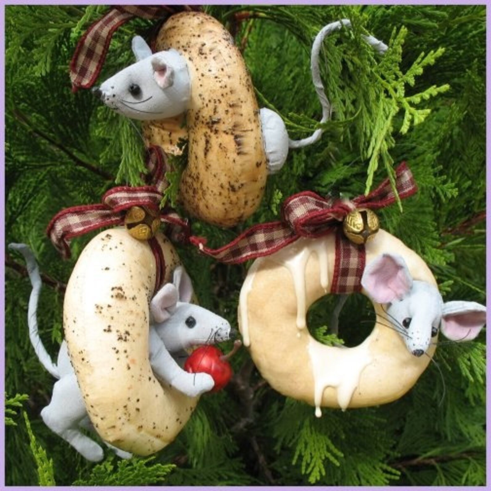 Primitive Mouse Sewing Pattern: Bagel & Donut Ornament (digital ...