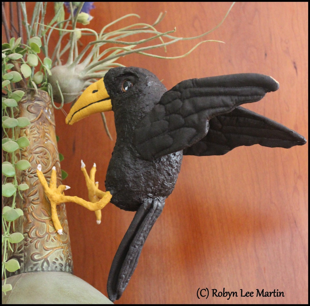 Primitive Fabric Crow, Wall Decor , Black Prim Crow -farmhouse Decor - Etsy