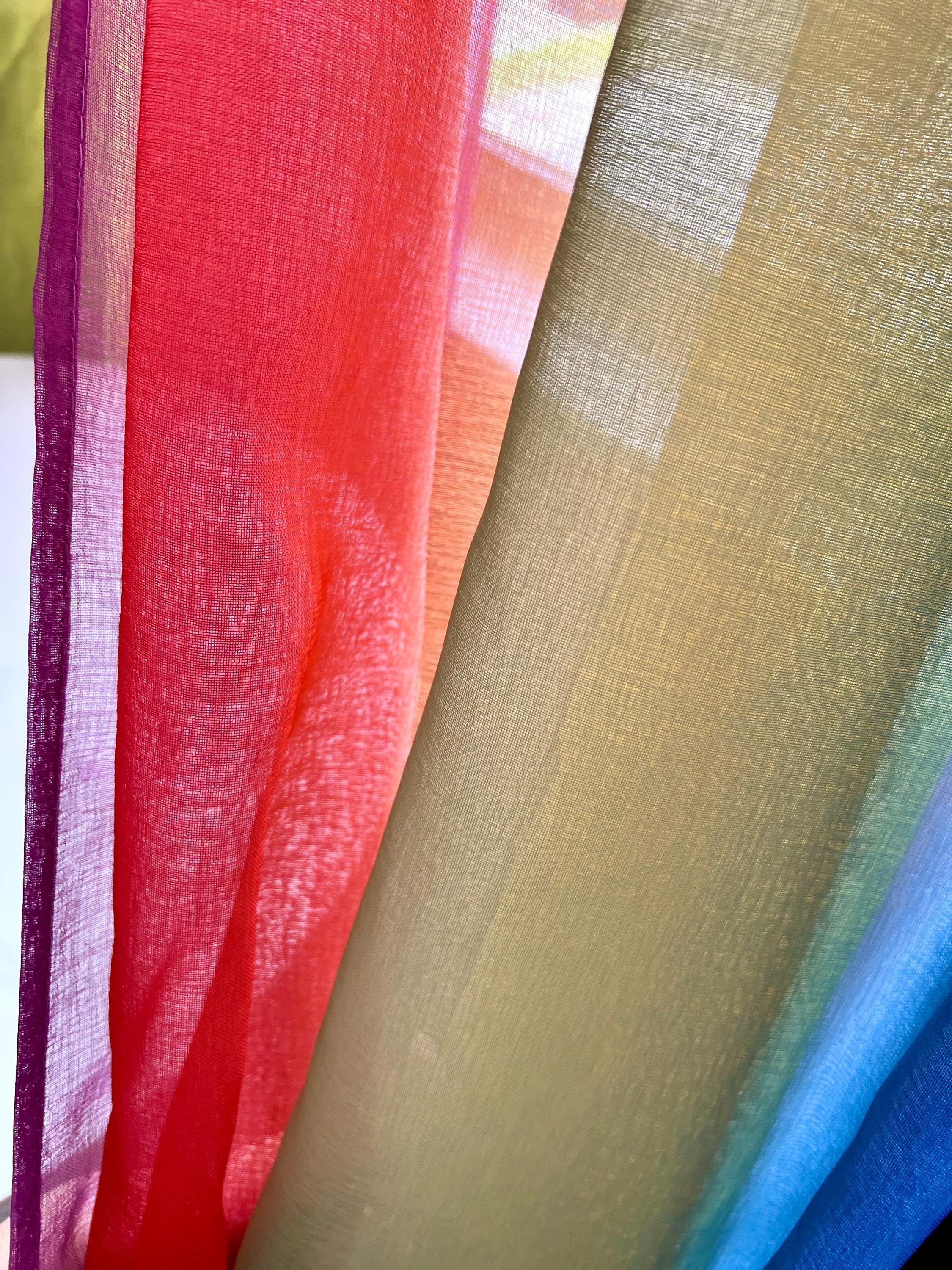 Colorful Rainbow Sheer Curtains for Kitchen, Dining Room, Kids Room ...